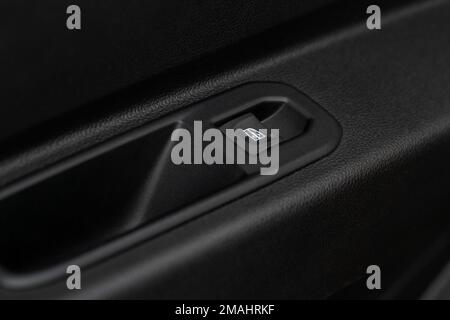 Window control buttons in modern car. Car window control panel. Modern ...