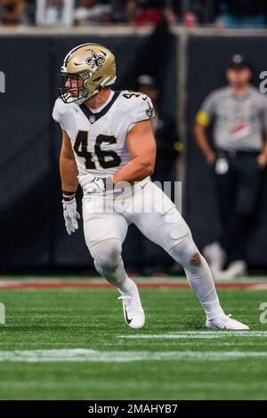 New Orleans Saints fullback Adam Prentice (46) warms up before an NFL ...