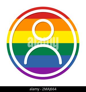 Pride rainbow flag User Icon. LGBTQ Avatar Profile, Social Media User ...