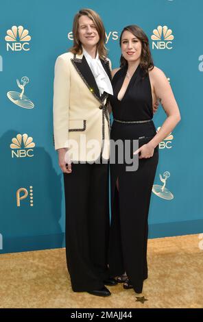 Bart Nickerson, left, and Ashley Lyle arrive at the premiere of ...