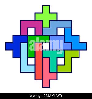 Pentomino game color elements stacked in a rectangle shape Stock Vector ...