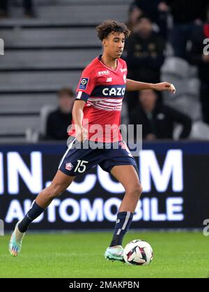LILLE - Leny Yoro of LOSC Lille during the French Ligue 1 match between Lille OSC and Estac ...