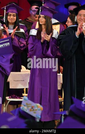 Model and author Emily Ratajkowski delivers the commencement speech at ...