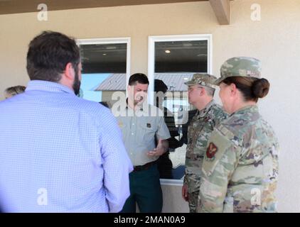 Col. Jason Vattioni, 377th Air Base Wing commander, speaks during an ...
