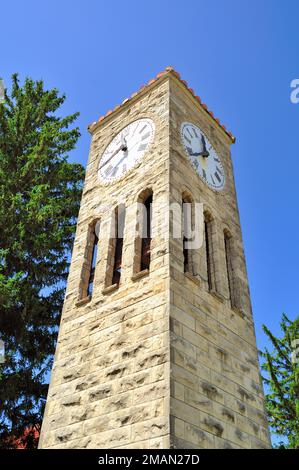 Atlanta Public Library & Clock tower, Atlanta, Illinois Stock Photo - Alamy