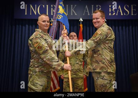 Col. Douglas Whitehead, left, 39th Weapons System Security Group ...