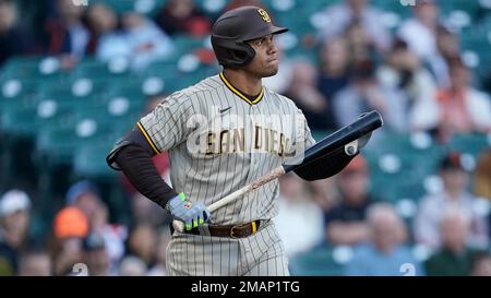 San Diego Padres' Juan Soto batting during the fourth inning of a ...