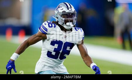 Dallas Cowboys cornerback Isaac Taylor-Stuart (36) runs during an NFL ...