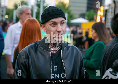 Singer Matthew Tyler Musto who performs as Blackbear talks with the ...