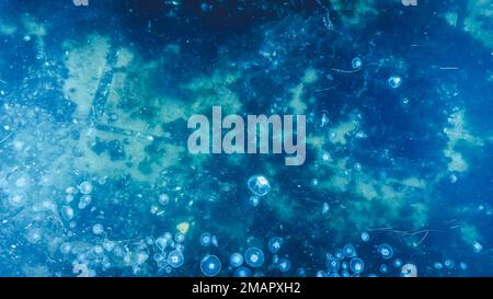 Aerial view of mucilage on the sea. Dirty sea with toxic poisonous ...