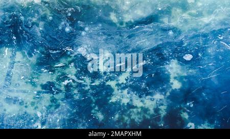 Aerial view of mucilage on the sea. Dirty sea with toxic poisonous ...