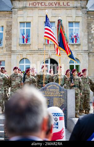 Maj. Gen. Christopher LaNeve and Command Sgt. Maj. David Pitt lay ...