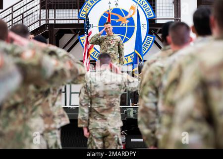 Lt. Col. Jared Thompson, outgoing 728th Air Mobility Squadron commander ...