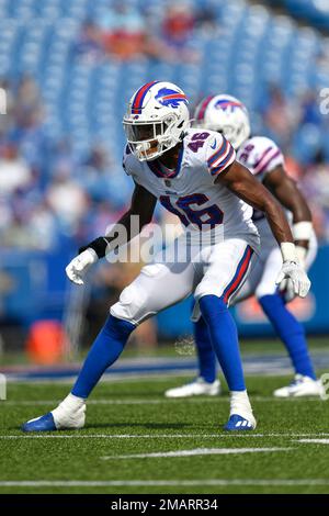 Buffalo Bills cornerback Ja'Marcus Ingram (46) warms up prior to an NFL ...
