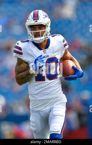 Buffalo Bills wide receiver Khalil Shakir warm ups prior to an NFL ...