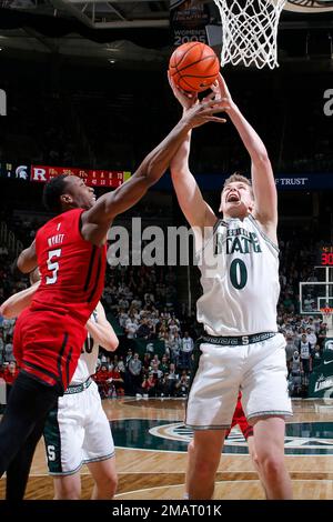 Michigan State's Jaxon Kohler, right, and Indiana's Jalen Hood-Schifino ...