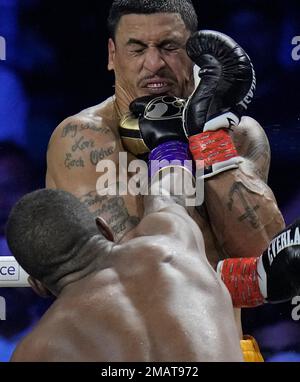 Sweden's Badou Jack, front, lands a blow on Richard Rivera of the ...