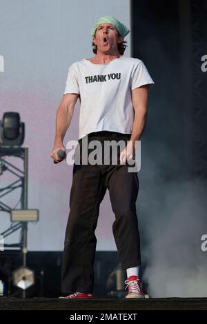 Brendan Yates of Turnstile performs in the crowd at All Points East at ...