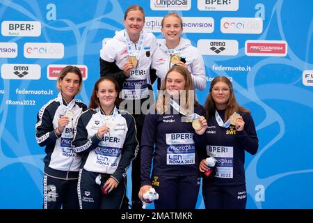 Emilia Garip Nilsson and Elena Widerstorm of Sweden celebrates on the ...