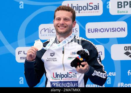Lorenzo Marsaglia of Italy celebrates after competing during Men's ...