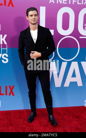 David Corenswet poses at the premiere of the Netflix film "Look Both ...