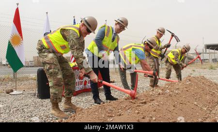 Colonel Brian Ducote (near), the Commander for Task Force Warrior, and ...