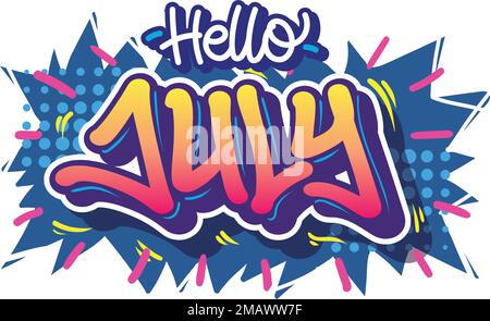 Name of months in readable lettering graffiti style vector design with ...