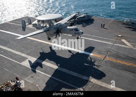 An E2-D Hawkeye, attached to the "Bear Aces" of Airborne Command and ...