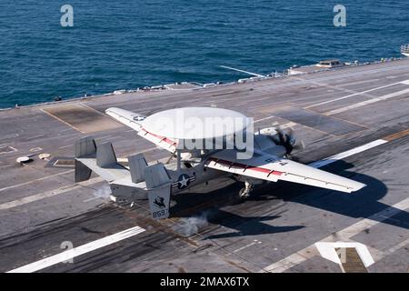 An E2-D Hawkeye, attached to the "Bear Aces" of Airborne Command and ...