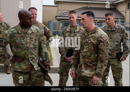 Col. Henry R. Jeffress, III, 8th Fighter Wing Commander, scans a QR ...