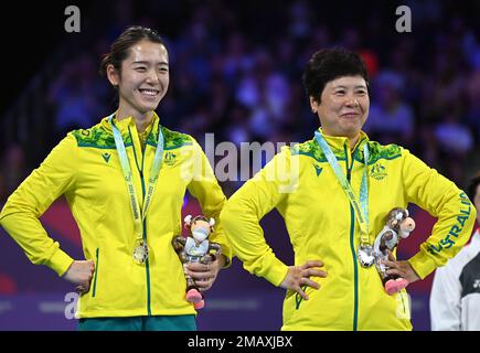 Australia's Jian Fang Lay and Minhyung Jee in the Women's Doubles Gold ...