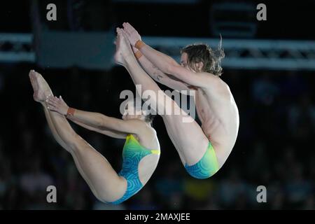 Australia's Cassiel Rousseau, right and Emily Boyd perform during the ...