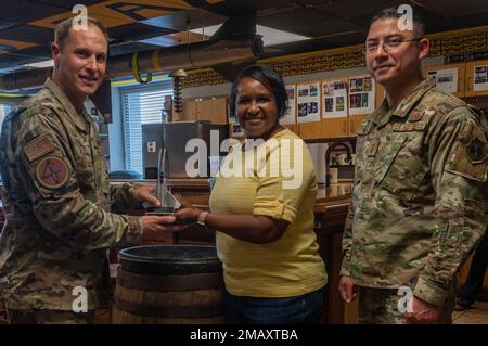 Col. Lucas Teel, 4th Fighter Wing commander, speaks during his first ...