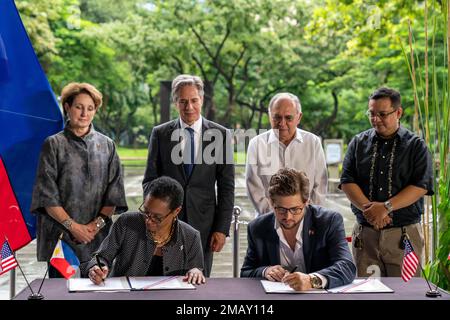 Philippine Ambassador to the U.S. Jose Manuel Romualdez speaks during a ...