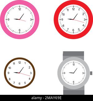 clock logo vektor illustration design Stock Vector Image & Art - Alamy