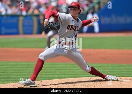 Arizona Diamondbacks starting pitcher Tommy Henry delivers during the ...