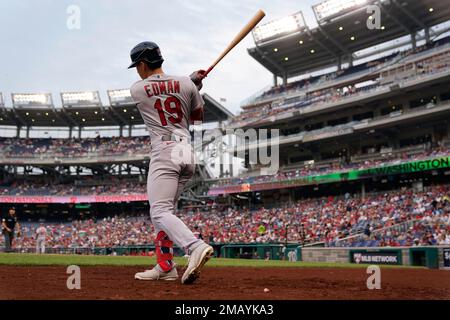 St. Louis Cardinals' Tommy Edman (19) plays in a baseball game against ...