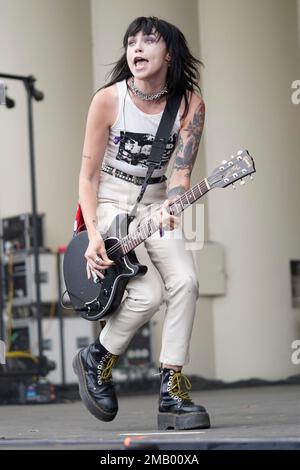 Hannah Mee of Hot Milk performs on day four of the Lollapalooza Music ...
