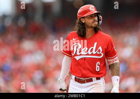 Cincinnati Reds' Jonathan India prepares to bat during a baseball game ...