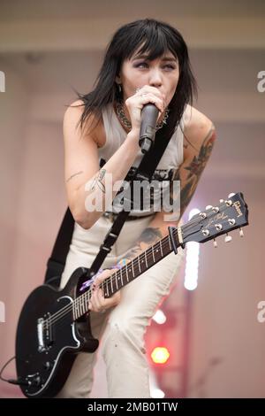 Hannah Mee of Hot Milk performs on day four of the Lollapalooza Music ...