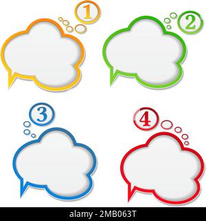 Set of blue speech bubbles with numbers, vector eps10 illustration ...