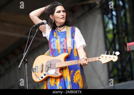 Ade Martin of Hinds performs on day three of the Lollapalooza Music ...