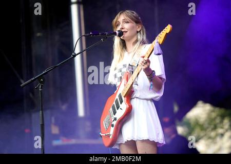 Hester Chambers of Wet Leg performs at the Coachella Music & Arts ...