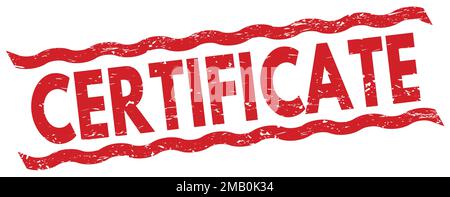 CERTIFICATE text written on red grungy stamp sign Stock Photo - Alamy