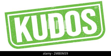 KUDOS text written on green trapeze stamp sign Stock Photo - Alamy
