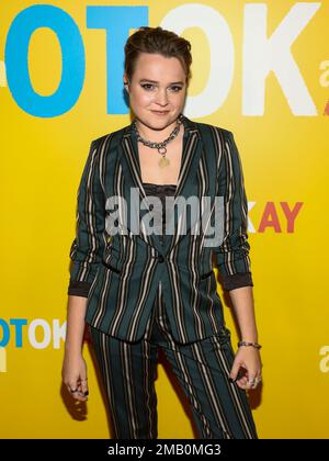 Actor Nadia Alexander attends the premiere of "Not Okay" at the ...