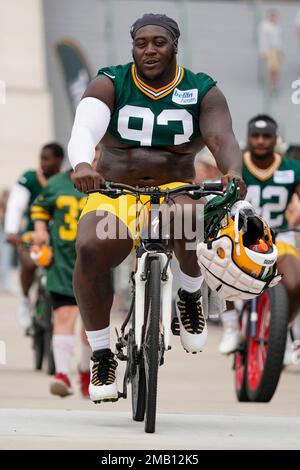 Green Bay Packers' T.J. Slaton during an NFL preseason football game ...
