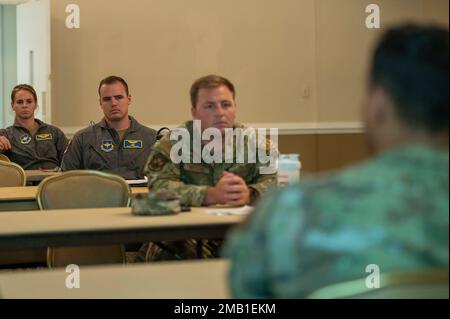 Students attend a briefing during a quarterly first term officer course ...