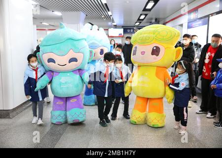 The mascots for the 19th Asian Games Hangzhou 2022 take the subway in ...