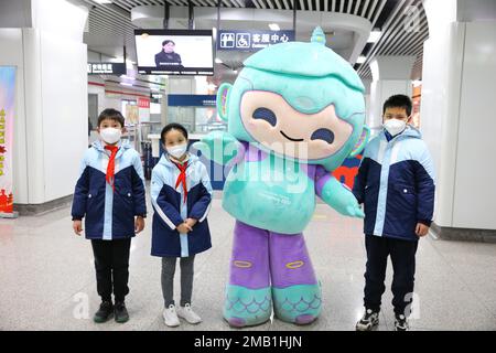 The mascots for the 19th Asian Games Hangzhou 2022 take the subway in ...